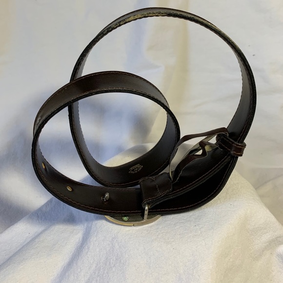 Gucci | Accessories | Gucci Gg Double Logo Brown Leather Belt Small ...